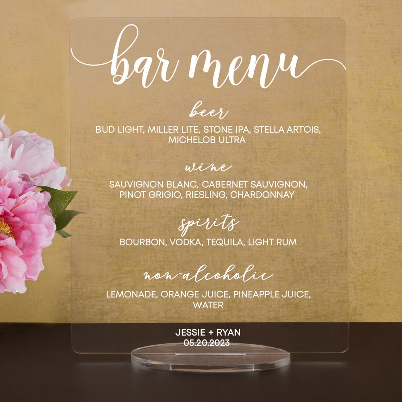 Acrylic Menus - Etsy