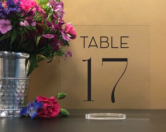 Custom Color 4x6 Table Numbers With Stand Clear Acrylic | Etsy