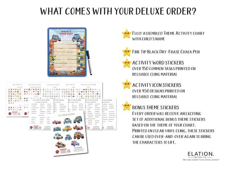 Personalized Kids Chore Chart: Cars Theme, Daily Checklist - Etsy