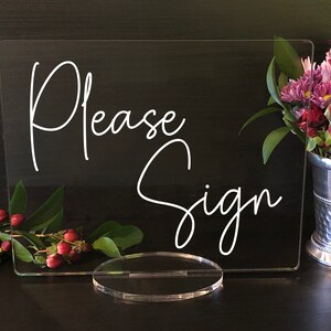 Please Sign Acrylic Wedding Shower or Party Sign - Etsy