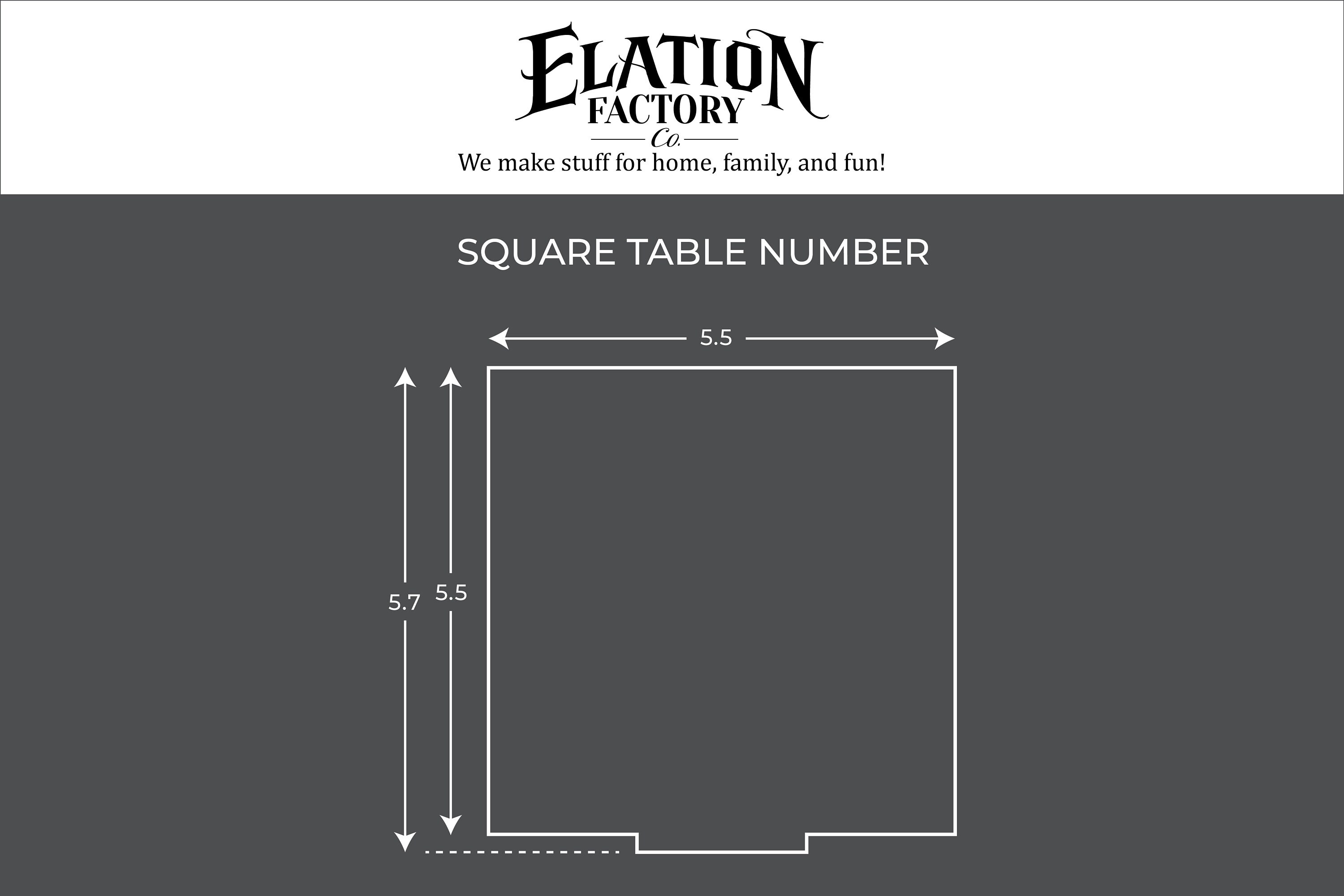 Custom Color - Square Table Numbers With Stand, Clear Acrylic Wedding ...