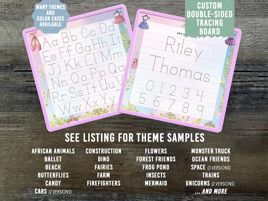 Personalized Name Tracing Board: Double-sided Learning With Themes - Etsy
