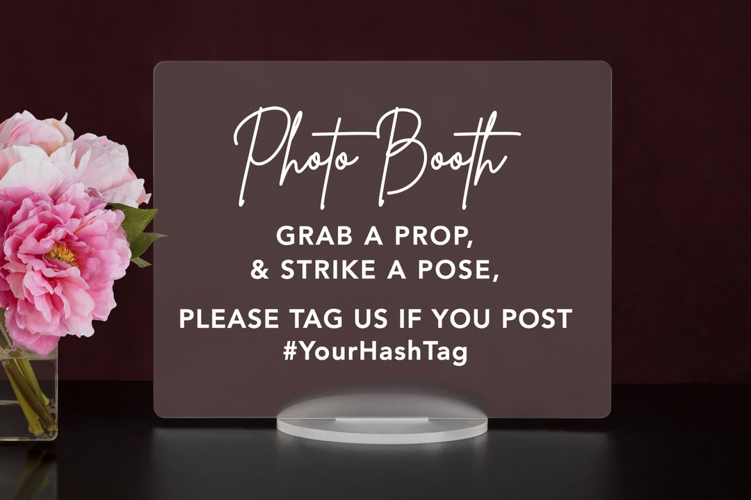 Photo Booth - Hashtag Sign, Custom Photo Booth, Prop Photos for Wedding ...