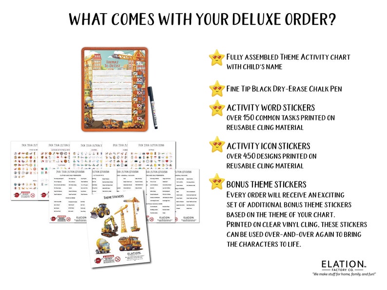 Construction Theme Kids Routine Chart: Personalized Daily Checklist - Etsy
