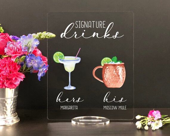 Bar Menu Signature Drinks Bar Menu Sign Bar Sign for - Etsy