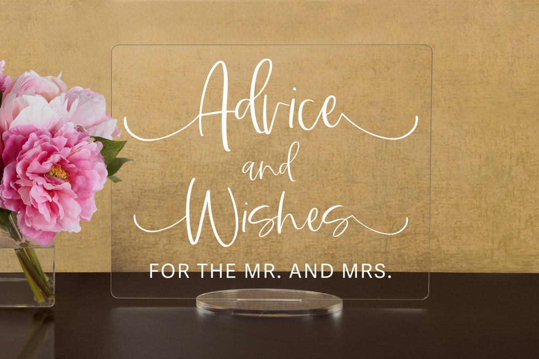 Advice And Wishes For The Mr And Mrs Acrylic Sign Etsy
