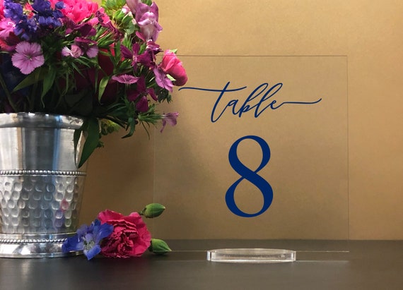 Custom Color Square Table Numbers With Stand Clear Acrylic - Etsy
