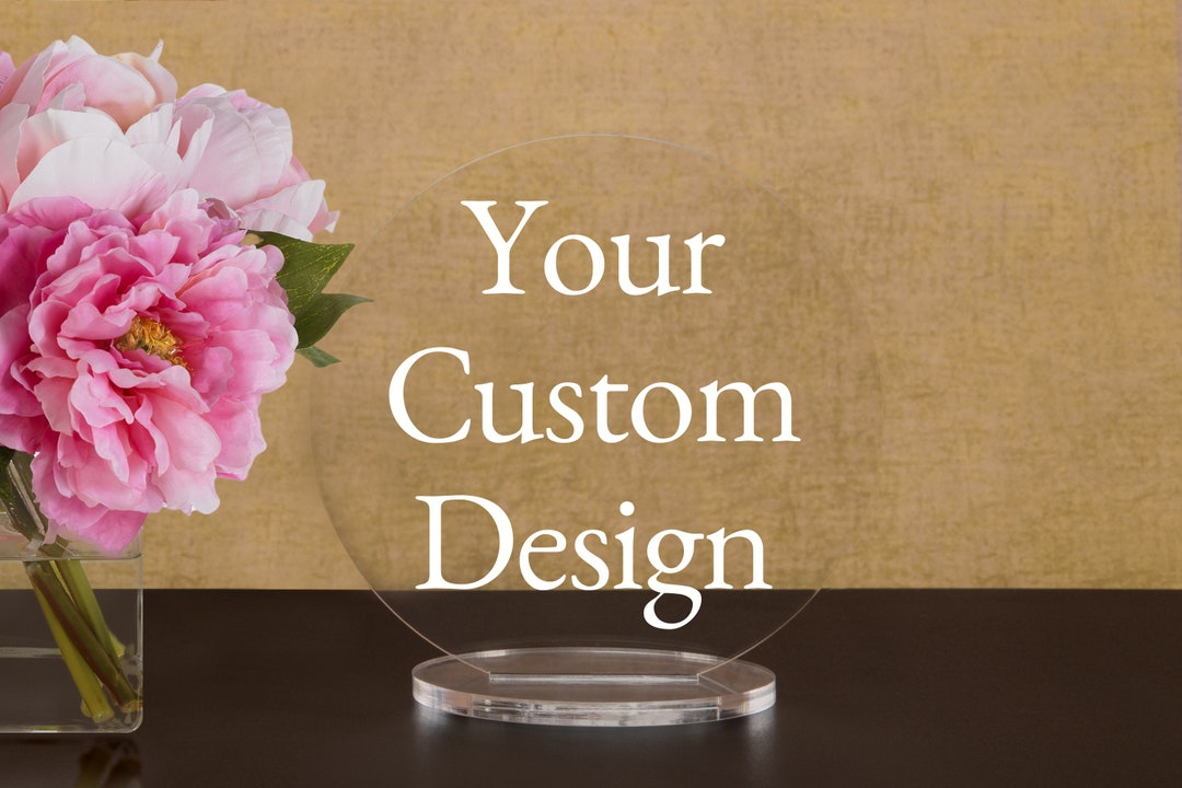 Custom Round Table Numbers With Stand - Clear Acrylic Wedding Table ...