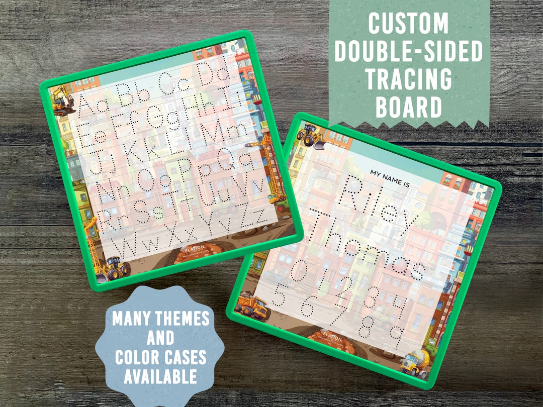 Personalized Construction Theme Tracing Board: Dry Erase Learning - Etsy