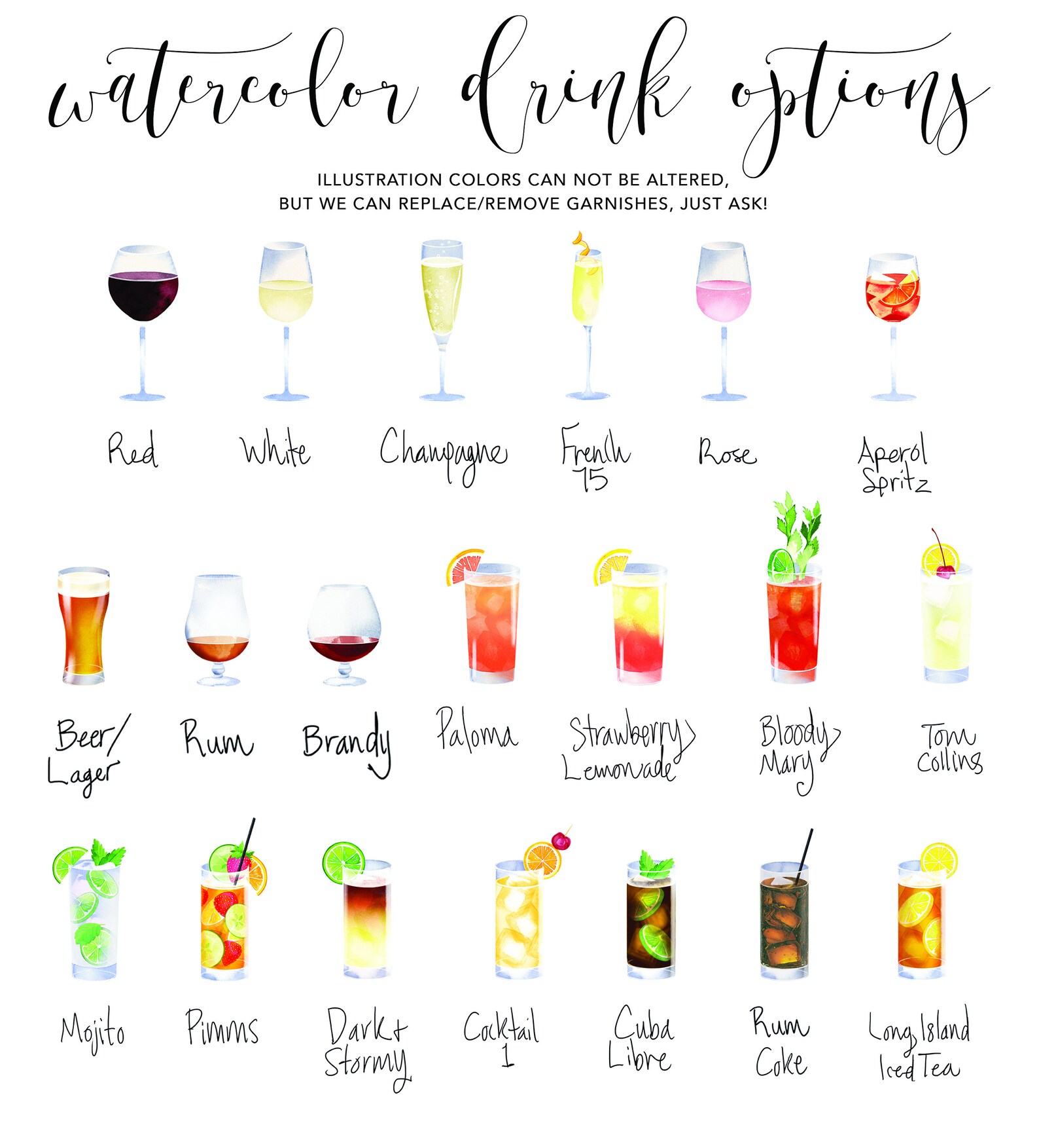 Pick Your Sip Signature Drinks Bar Menu Sign and Cocktail | Etsy