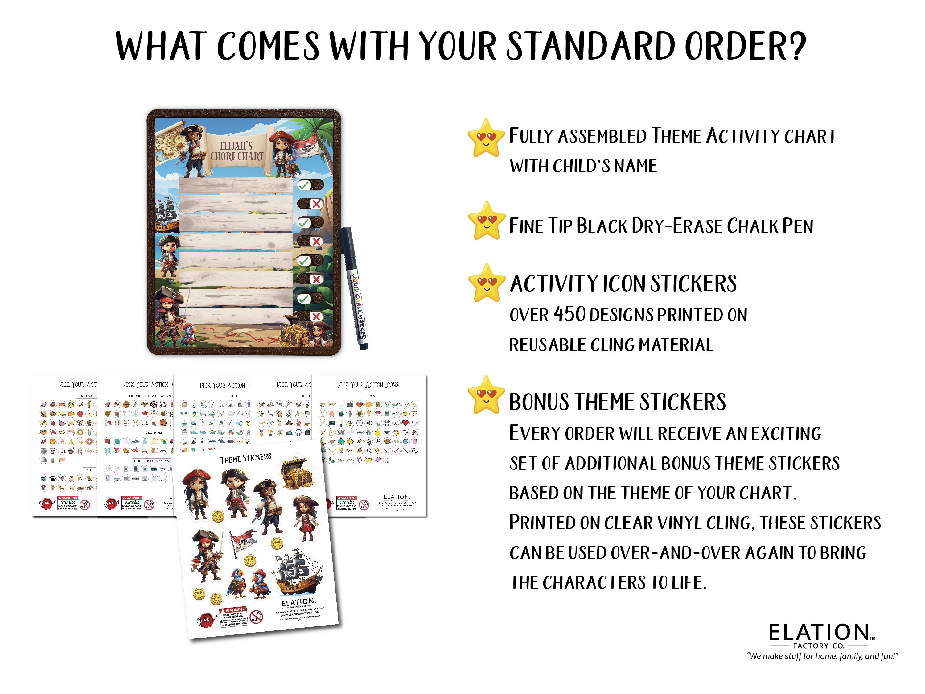 Personalized Pirate Kids Chore Chart: Daily Checklist, Dry-erase - Etsy