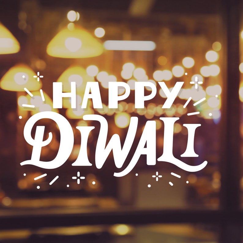 Happy Diwali Sticker - Diwali Home Decor, Window Decoration for Diwali ...