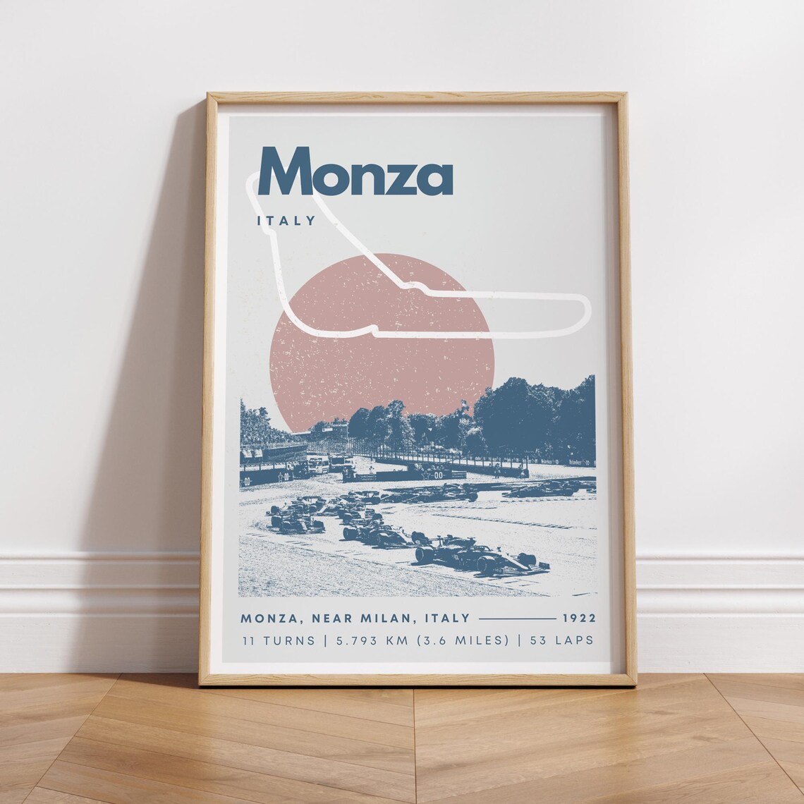 Monza F1 Circuit Poster: Italian Grand Prix Track Art Print, Motorsport ...
