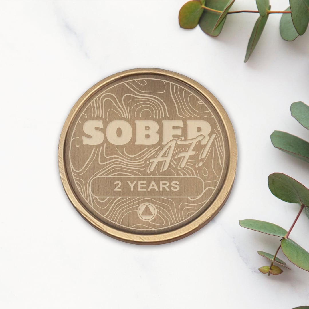 Sober AF Coin: Custom Sobriety Token, Personalised Month or Year ...