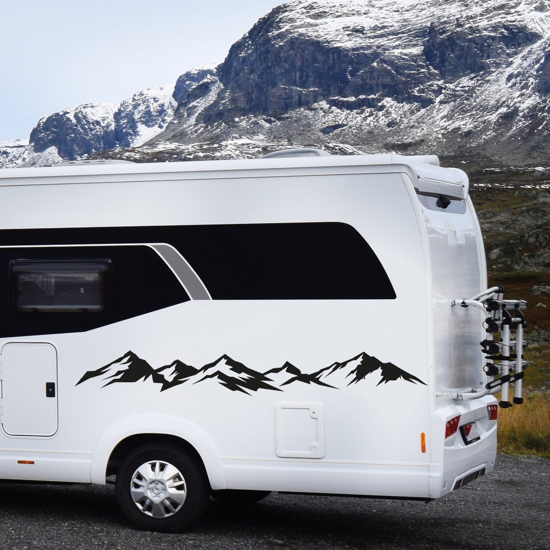 Campervan Mountain Sticker Motorhome Decal Adventure Begins Vinyl Car ...