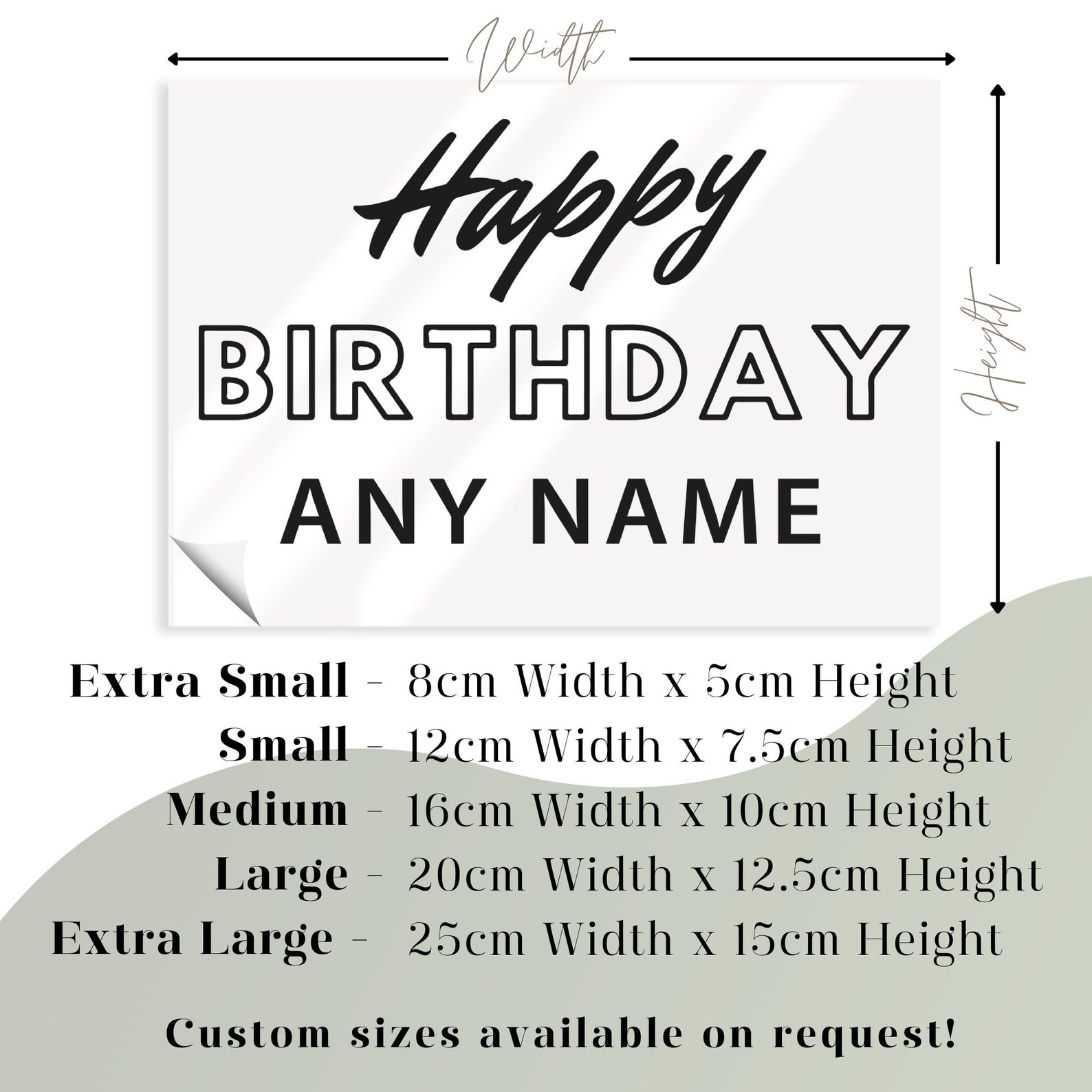 Personalised Happy Birthday Balloon Sticker - Custom Name Sticker Decal ...