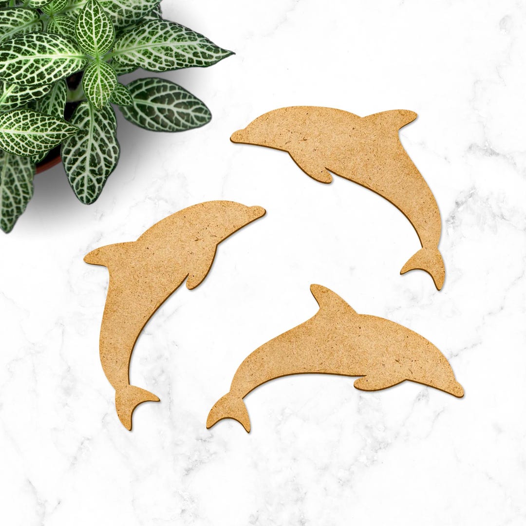 Dolphin MDF Craft Blanks - Wooden Sea Animal Cutouts for DIY Projects ...