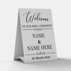 Roka Ceremony Welcome Sign - Personalised Sticker for DIY Indian ...