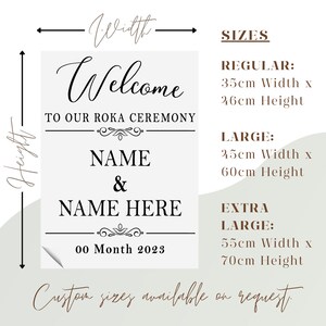 Roka Ceremony Welcome Sign - Personalised Sticker for DIY Indian ...