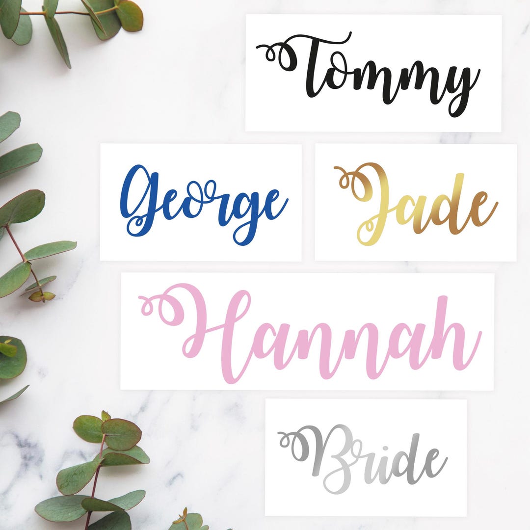 Personalised Name Sticker: Custom Curly Font Vinyl Decal Label, Custom ...