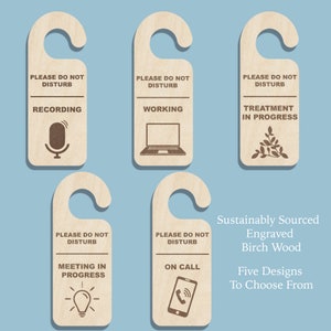 Door Sign Hanger Do Not Disturb Working Recording Treatment Meeting ...