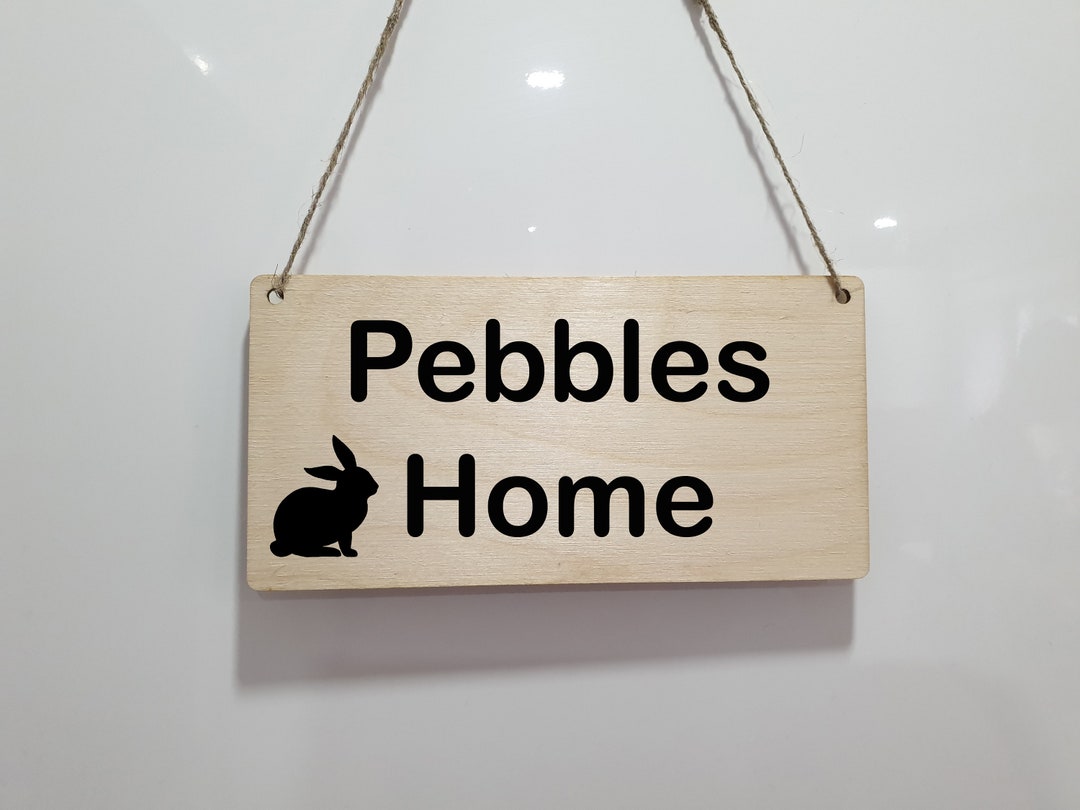 Personalised Hanging Sign / Rabbit Home Plaque / Pet Cage / Gift for ...