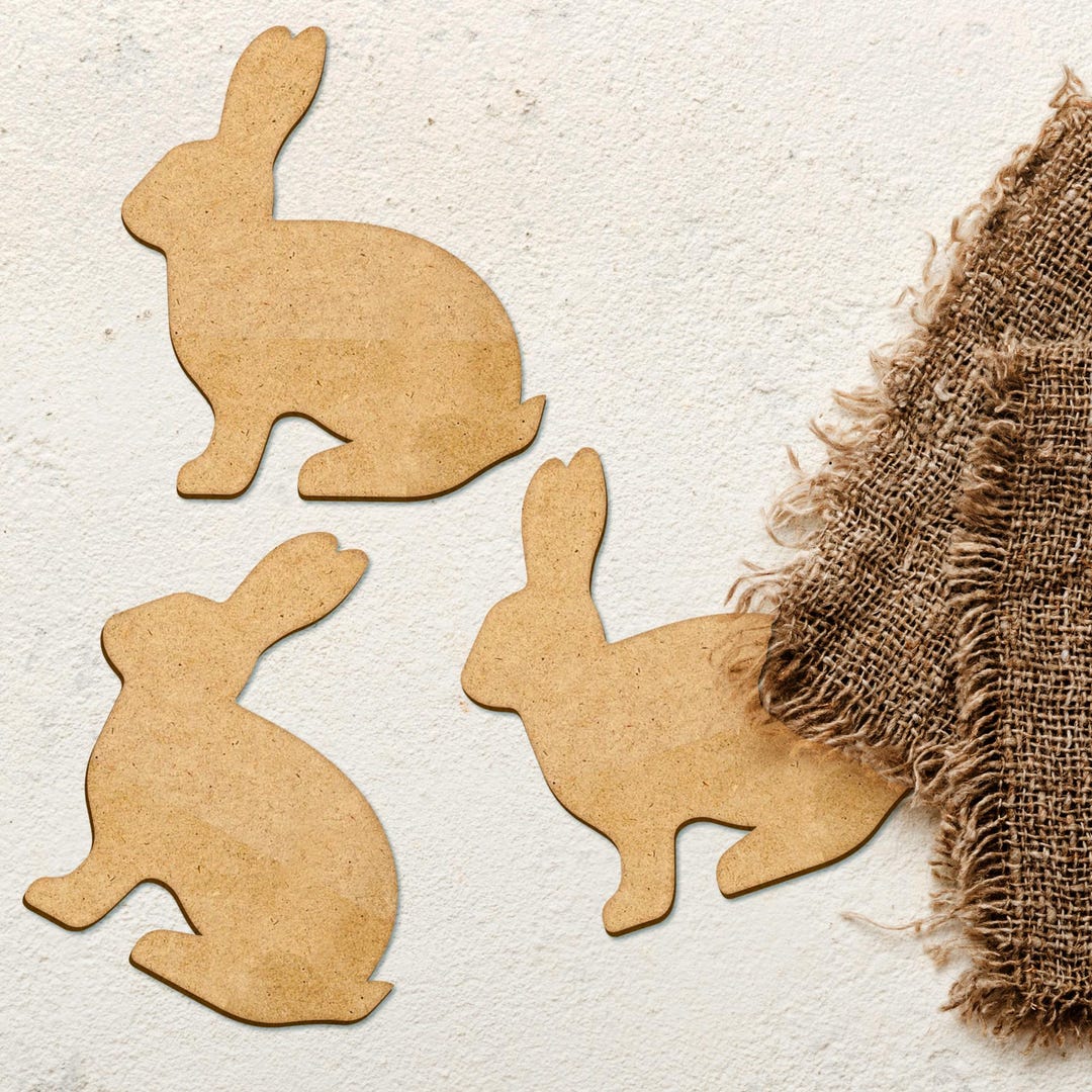 MDF Rabbit Craft Blanks – Bunny-shaped Wooden Cutouts, Easter, Spring ...