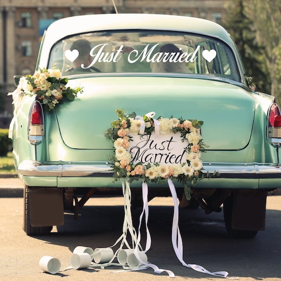 Just Married Car Decorations 411 Wedding Car Decorations Stock Photos,