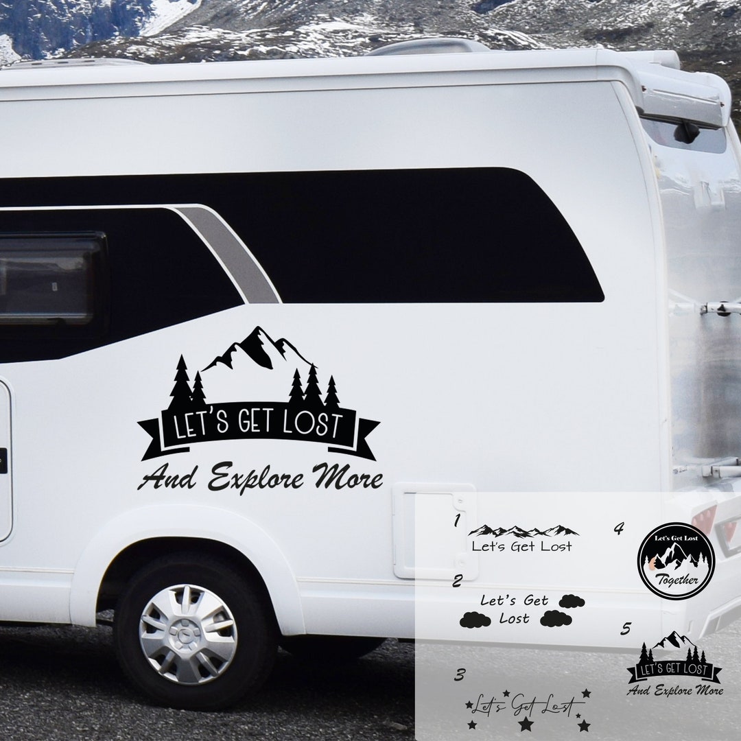 Campervan Let's Get Lost Van Decor Sticker Traveling Vinyl Motorhome ...