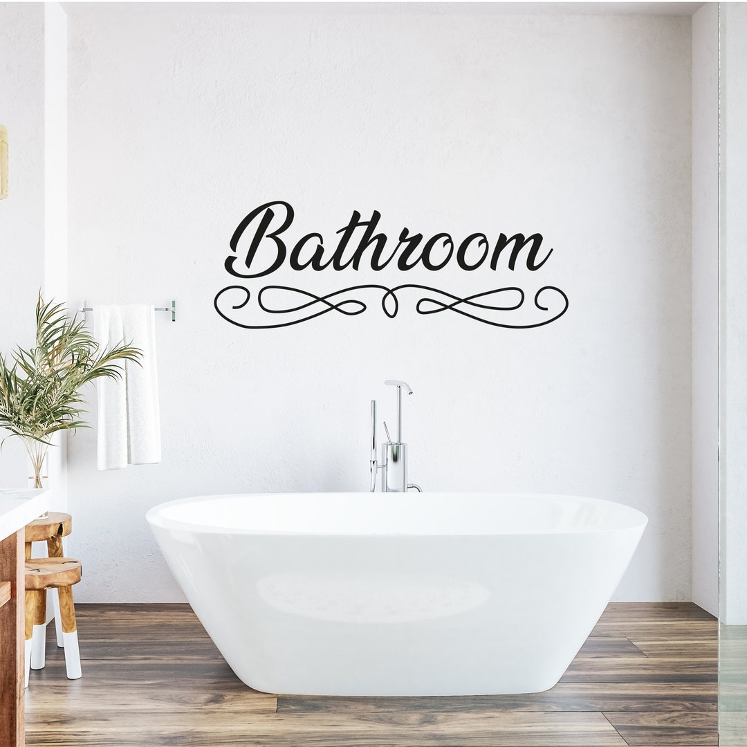 Personalised Bathroom Name Sticker Room Sign With a Cursive and Elegant ...