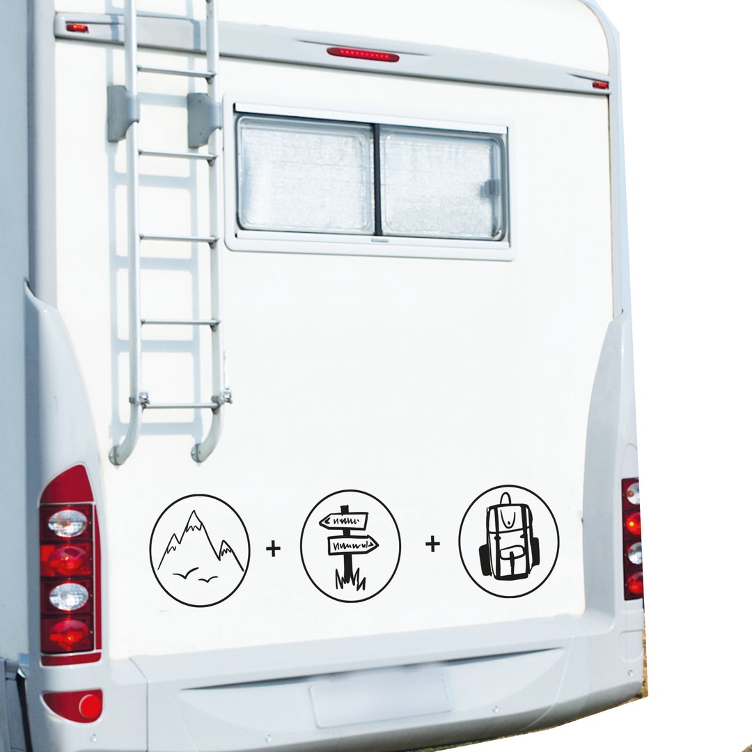 Camper Van Symbols Mountain Sticker Motor Home Decal Personalised ...