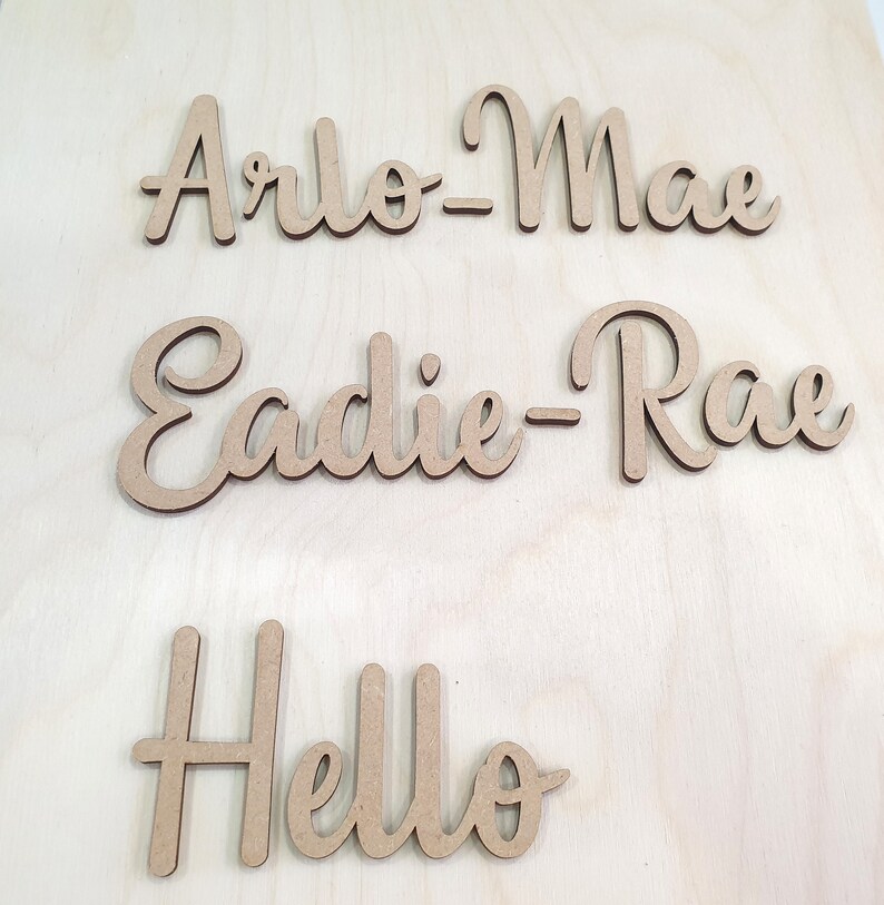 Personalised Wooden Wall Letters / Wall Words / Script Style Wood Names ...