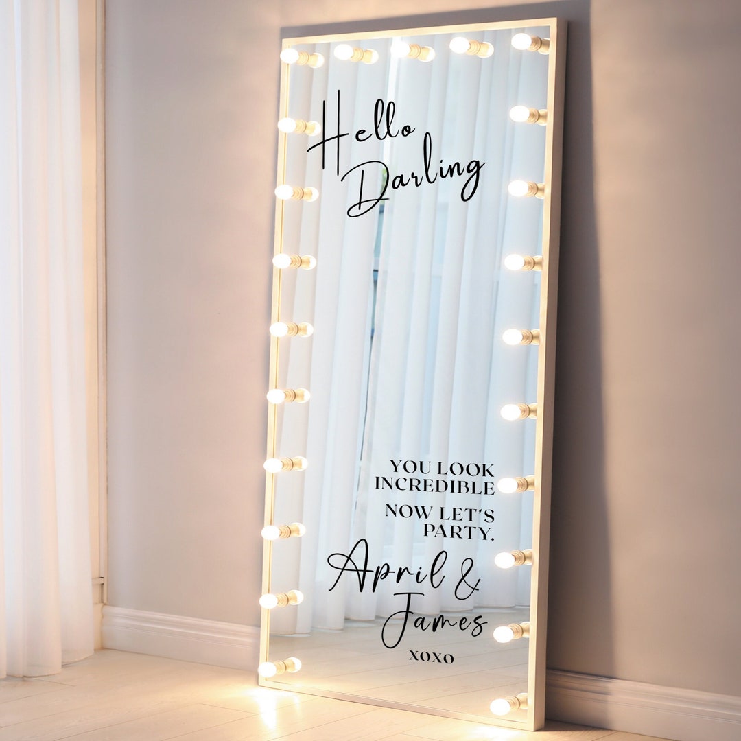 Hello Darling - Mirror Sticker for Wedding Photos & Selfies - Vinyl ...