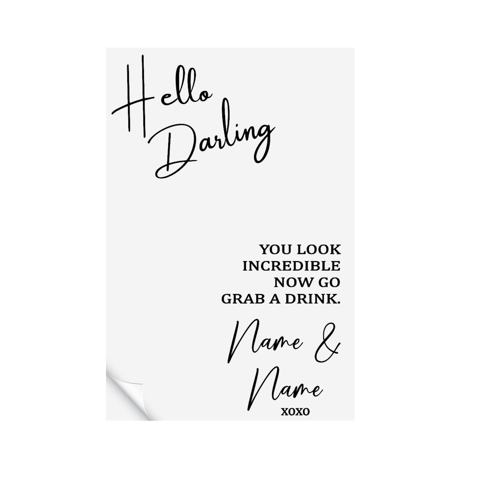 Hello Wedding Photo Selfie Mirror Sticker Vinyl Decal Sticker for DIY ...