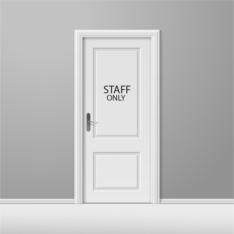 Staff Only Office Sticker Label Sign - Etsy UK