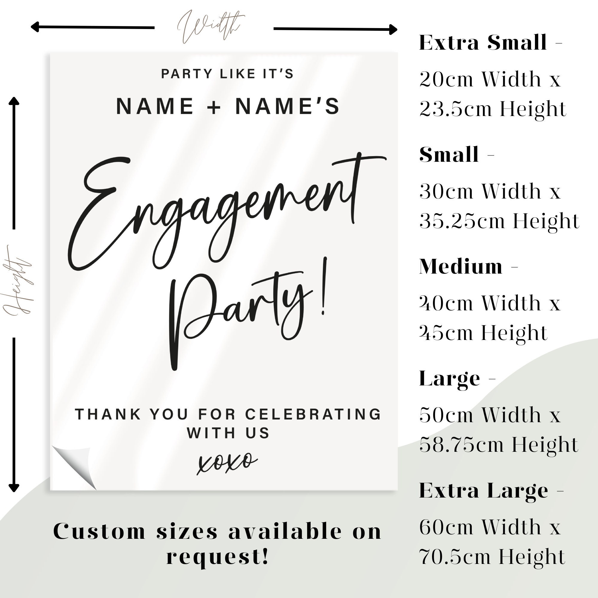 Let's Party Engagement Sticker - Personalised Engagement Party Sticker ...