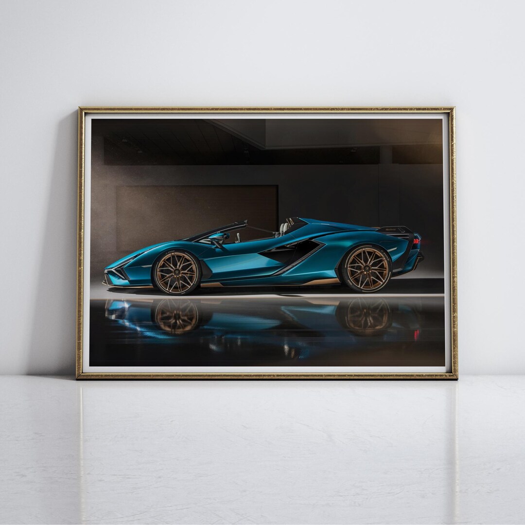 Lamborghini Sian Roadster Poster: Luxury Convertible Supercar Wall Art ...