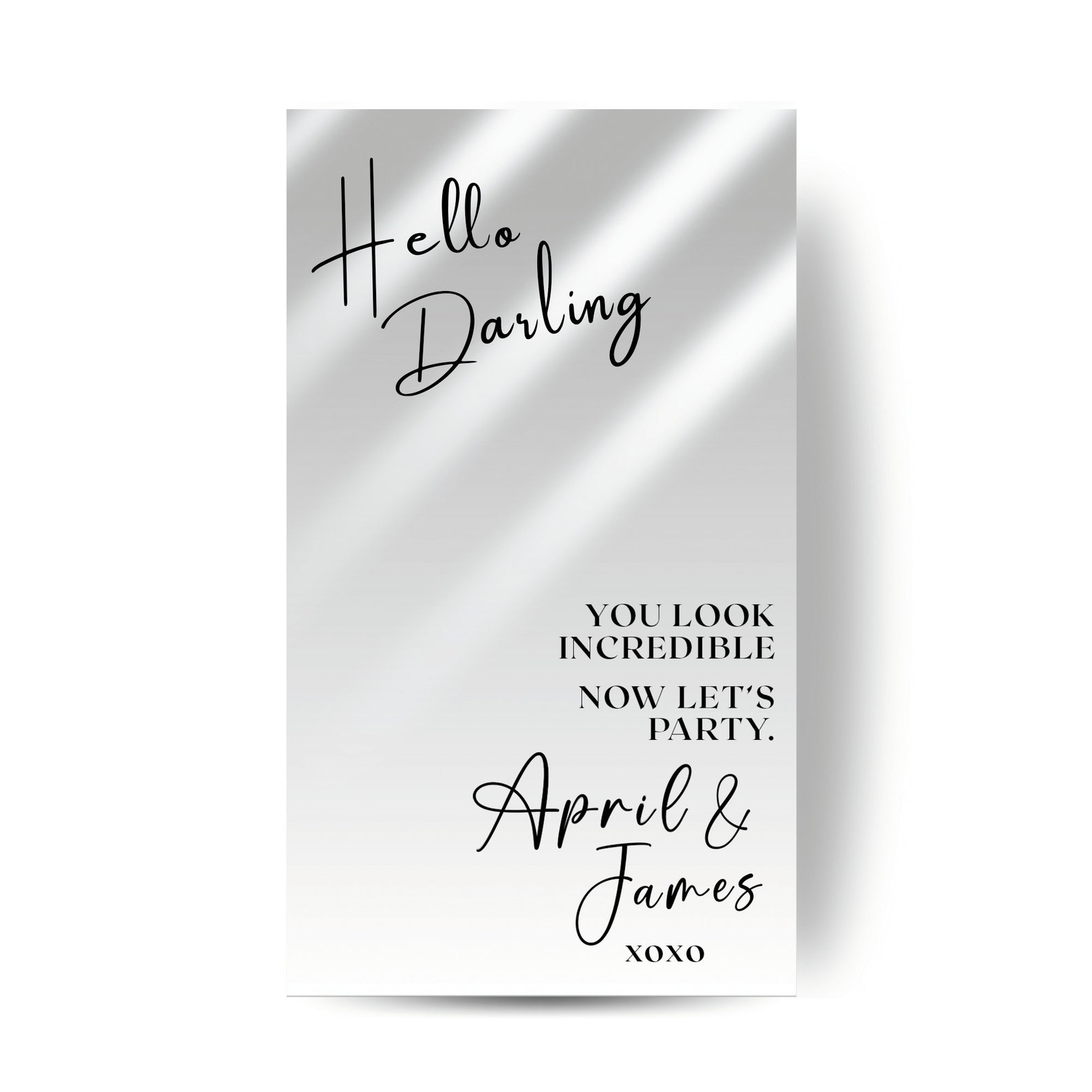 Hello Darling Mirror Sticker for Wedding Photos & Selfies Vinyl Decal ...
