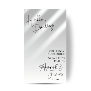 Hello Darling - Mirror Sticker for Wedding Photos & Selfies - Vinyl ...