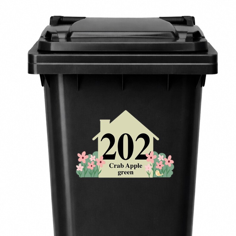 Personalised Wheelie Bin Sticker | Custom House Number & Street Name ...
