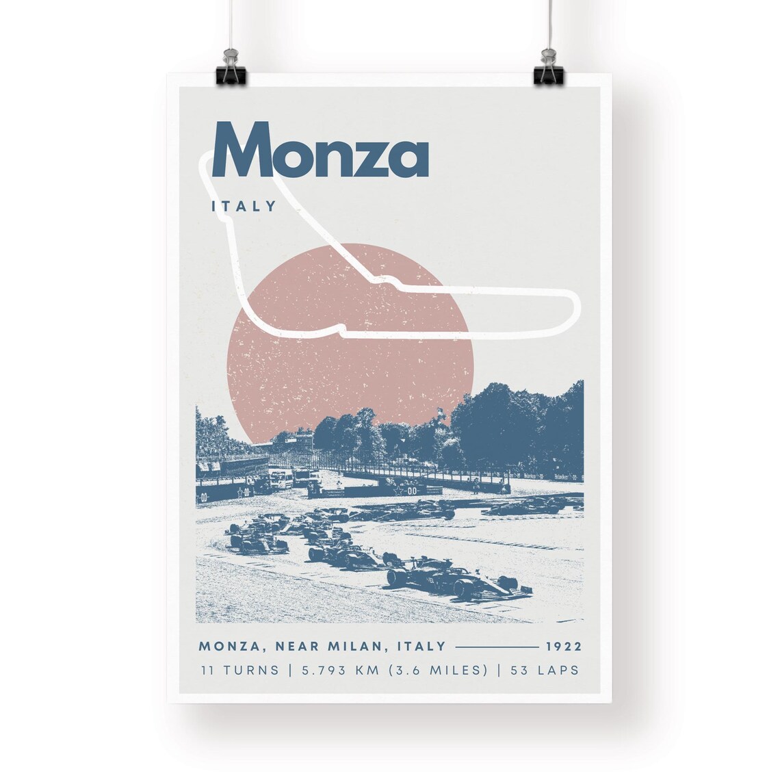 Monza F1 Circuit Poster: Italian Grand Prix Track Art Print, Motorsport ...