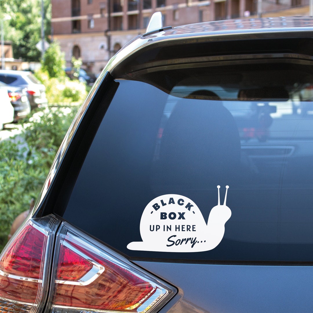 Black Box Snail Car Sticker - Funny Vinyl Decal for Car Bumper or Rear ...