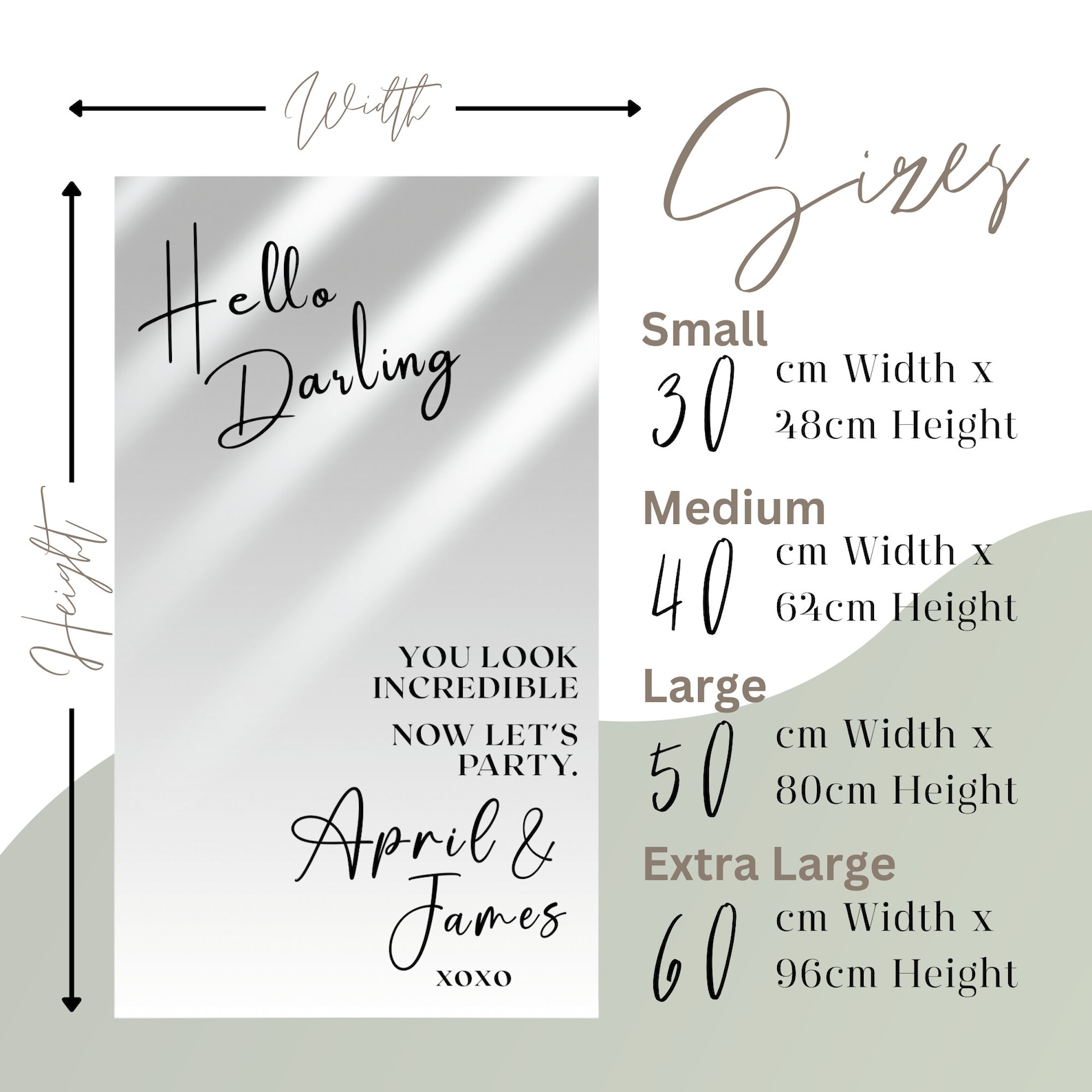 Hello Darling Mirror Sticker for Wedding Photos & Selfies Vinyl Decal ...