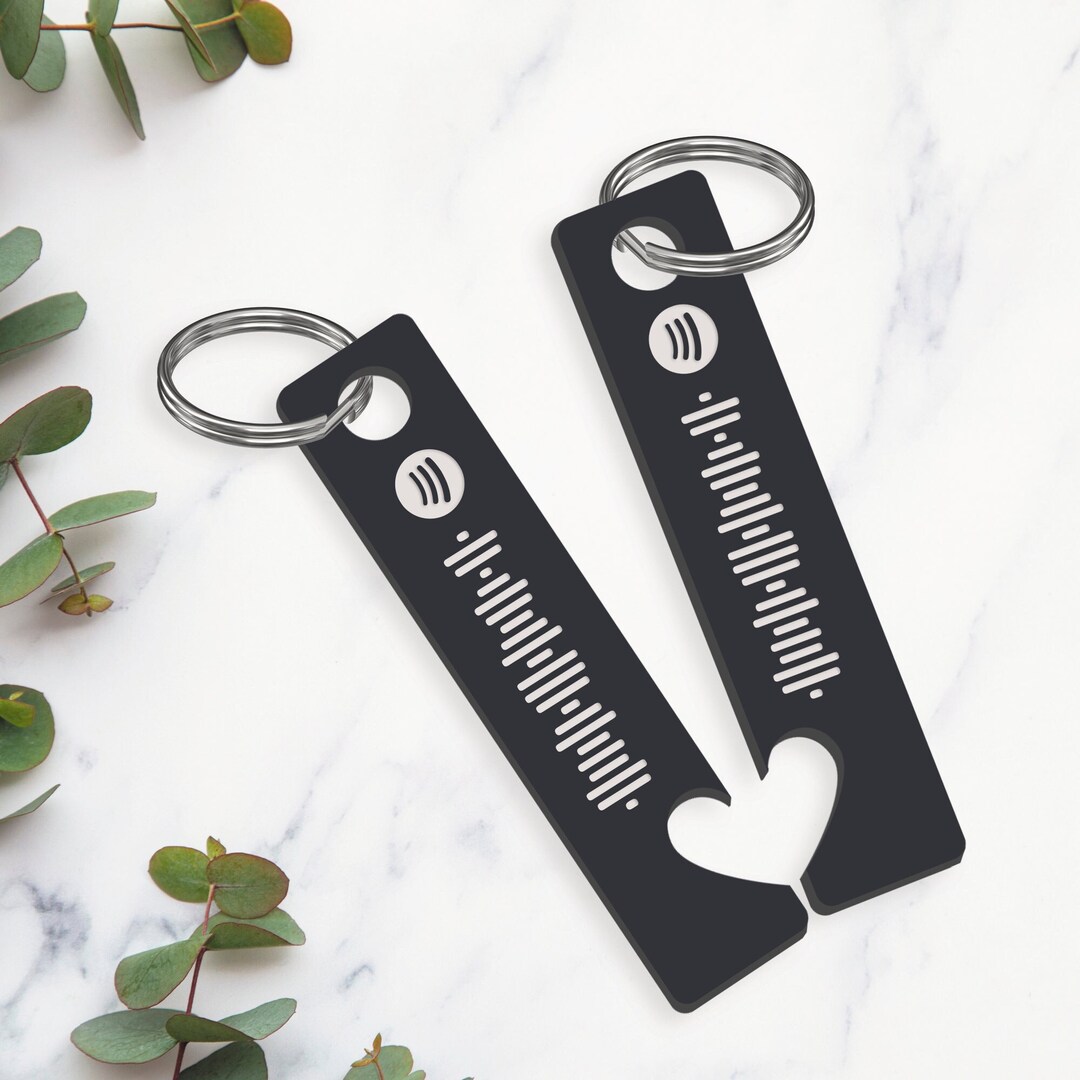 Personalised Matching Song Keyring Set - Custom Spotify Code, Couple or ...