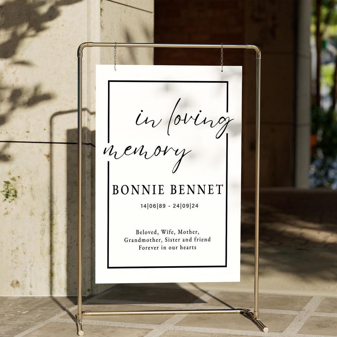 In Loving Memory Custom Sticker, Funeral Sign Decal, Custom Funeral ...