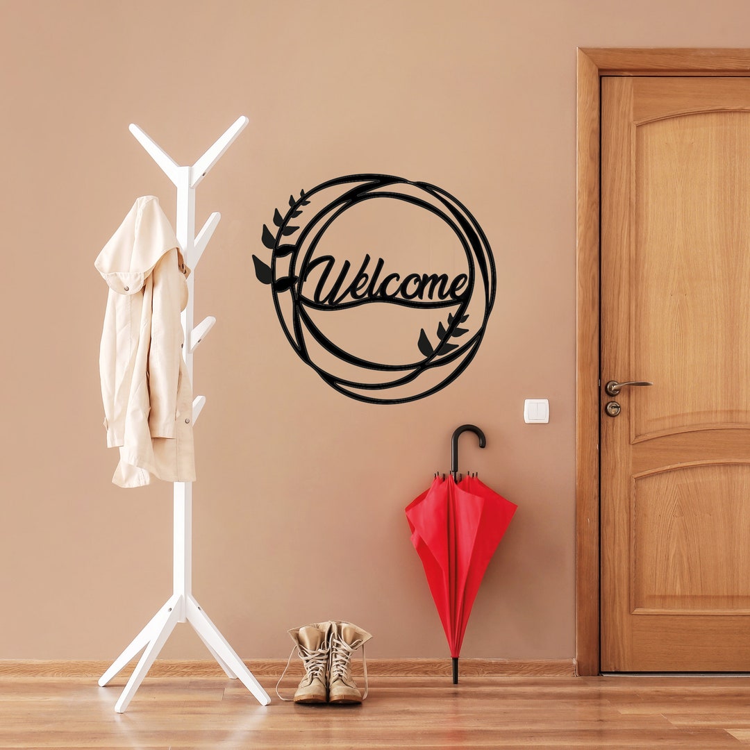 Welcome Sign Entrance Way Wall Sticker Oliver Branch Home Decor - Etsy