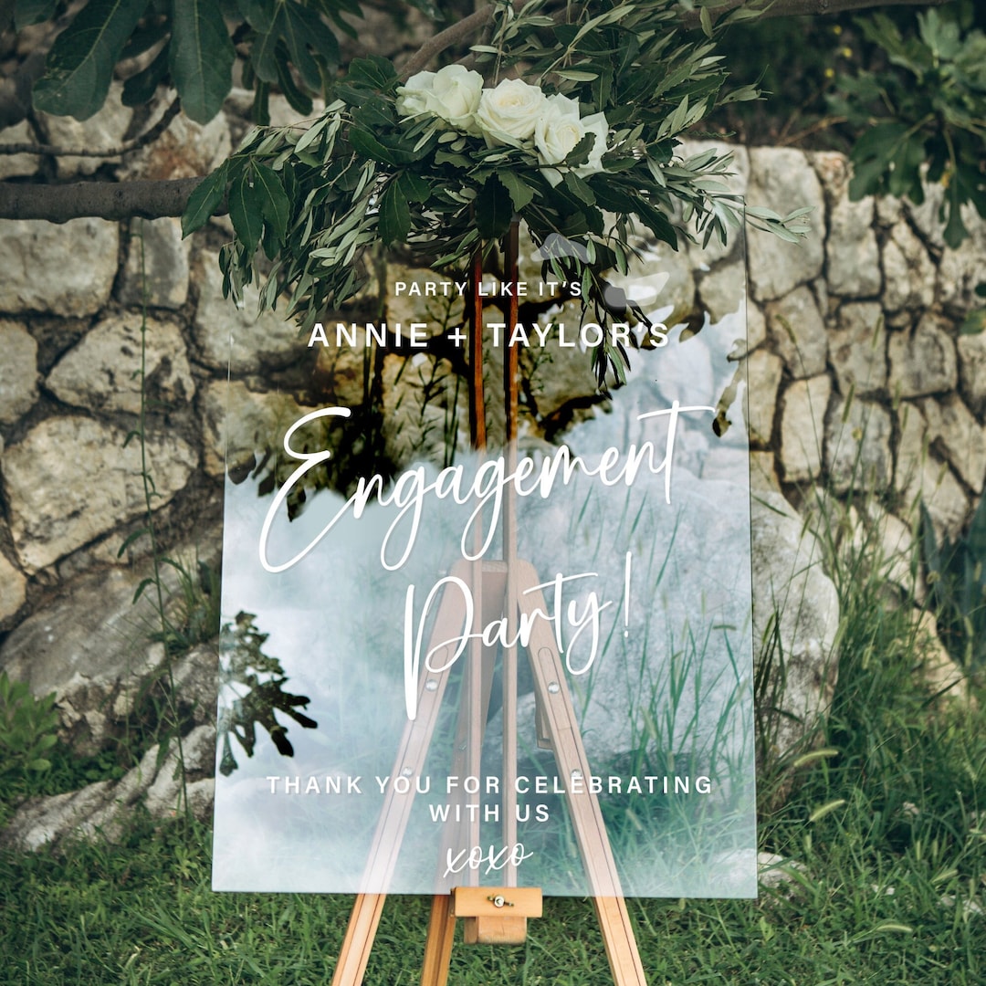 Let's Party Engagement Sticker - Personalised Engagement Party Sticker ...