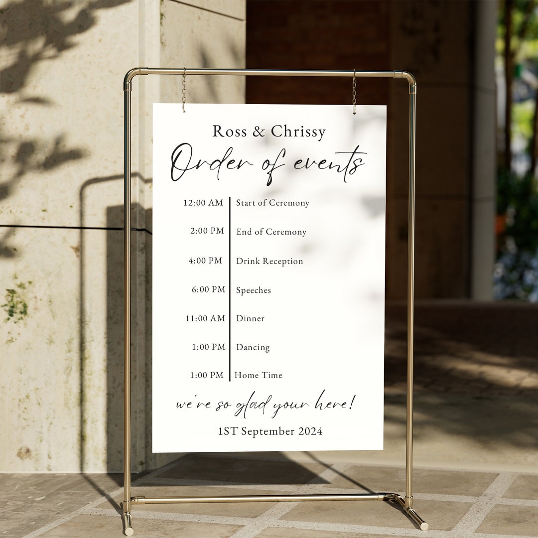 Order of Events - Timeline Sticker: Custom Decor, Personalised Vinyl ...