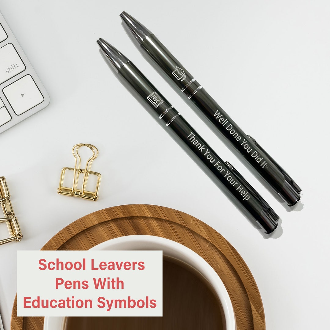 Teacher Gift School Leavers End of Year Pens With Education Symbols ...