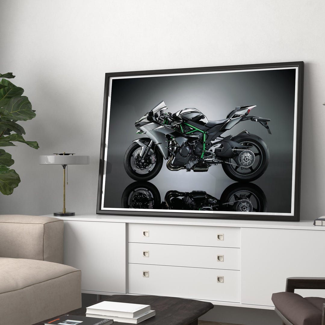 Kawasaki Ninja H2 Motorcycle Poster: High-performance Bike Wall Art ...